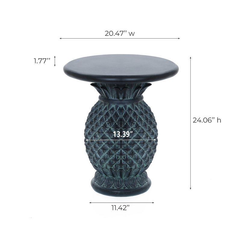 Beachcrest Home™ Linch Gray MgO Pineapple Outdoor Side Table & Reviews | Wayfair